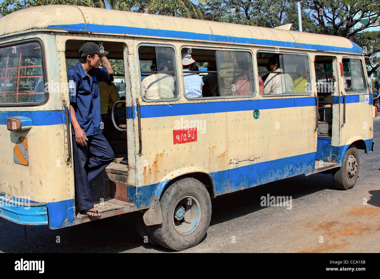 Rusting Public Bus, Yangon (Rangoon), Myanmar (Burma Stock Photo - Alamy