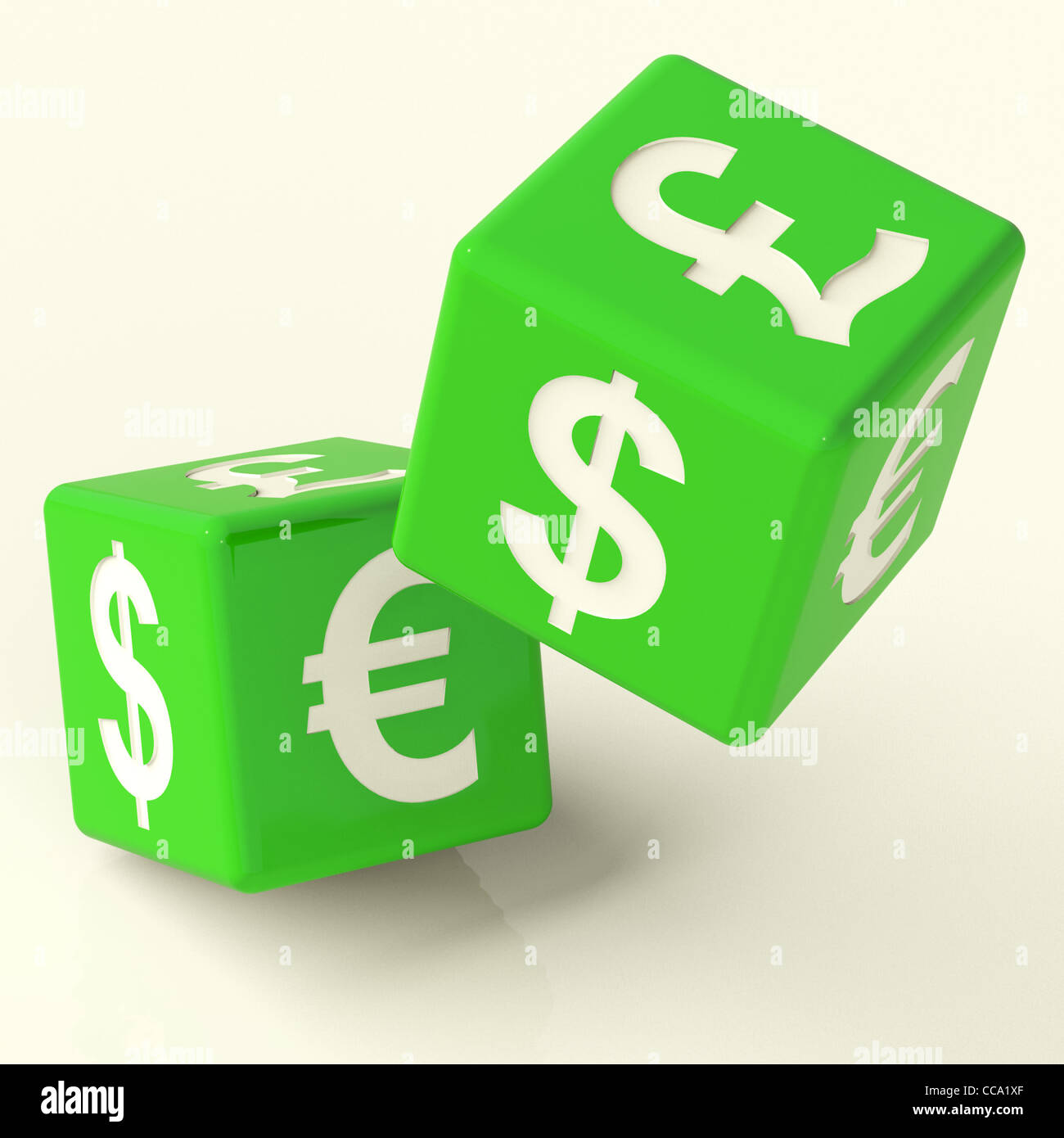 Currency Signs On Green Dice As A Symbol Of Foreign Exchange Stock ...