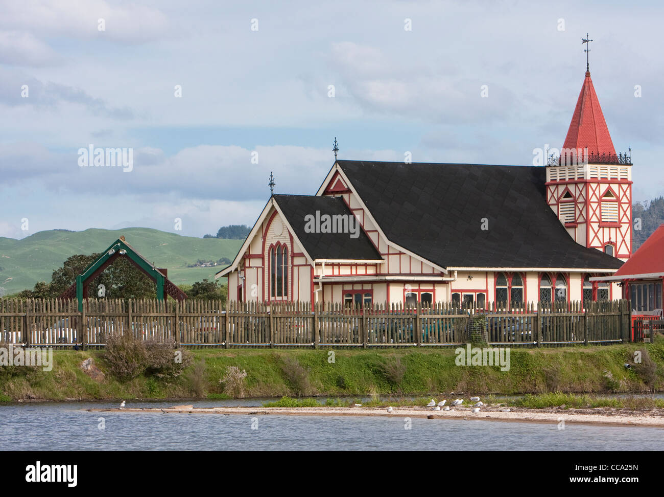 Ohinemutu Village, Rotorua, New Zealand. St. Faith's Anglican Church ...