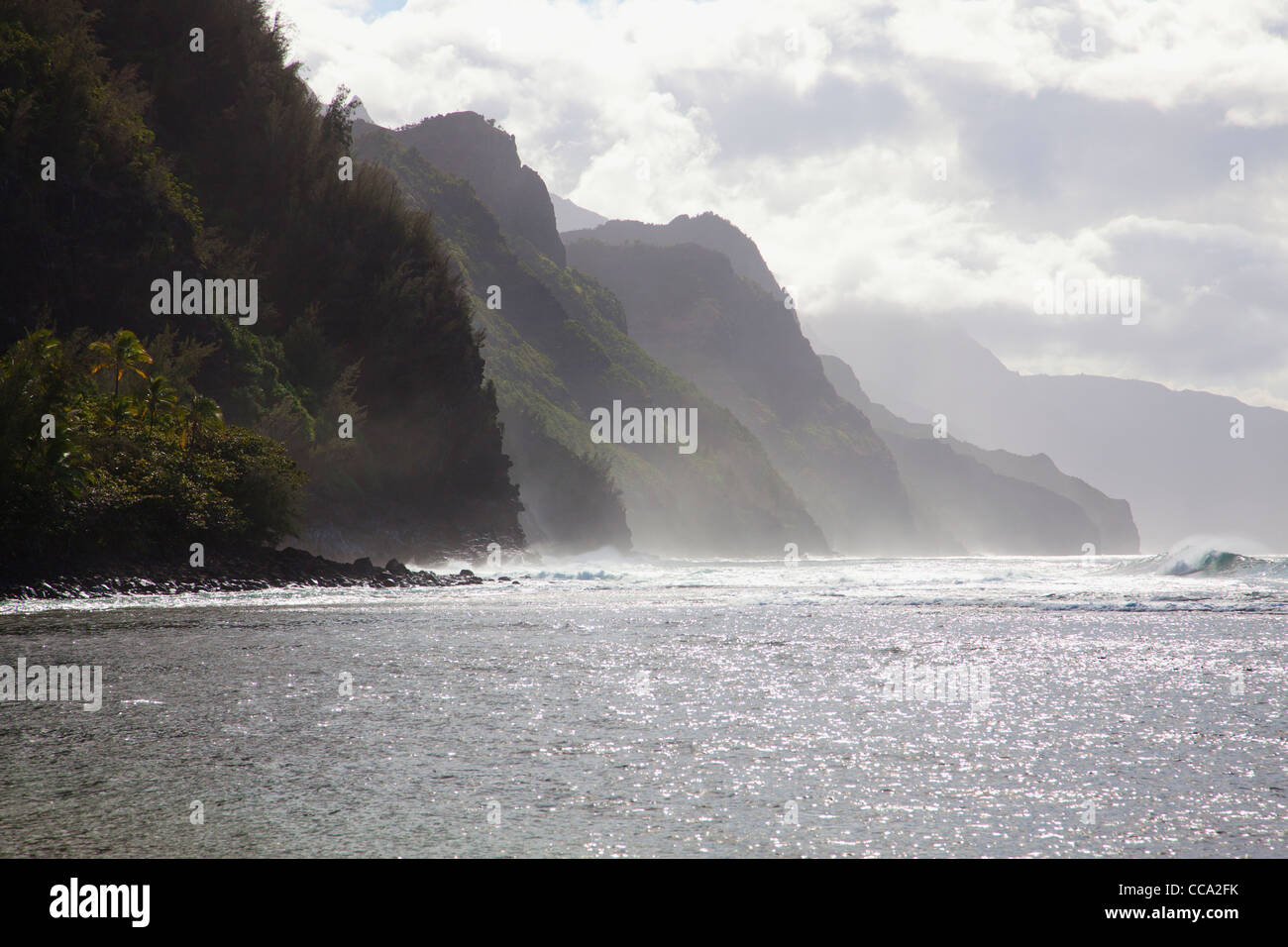 Na Pali Coast from Ke'e Beach, Kauai, Hawaii Stock Photo - Alamy