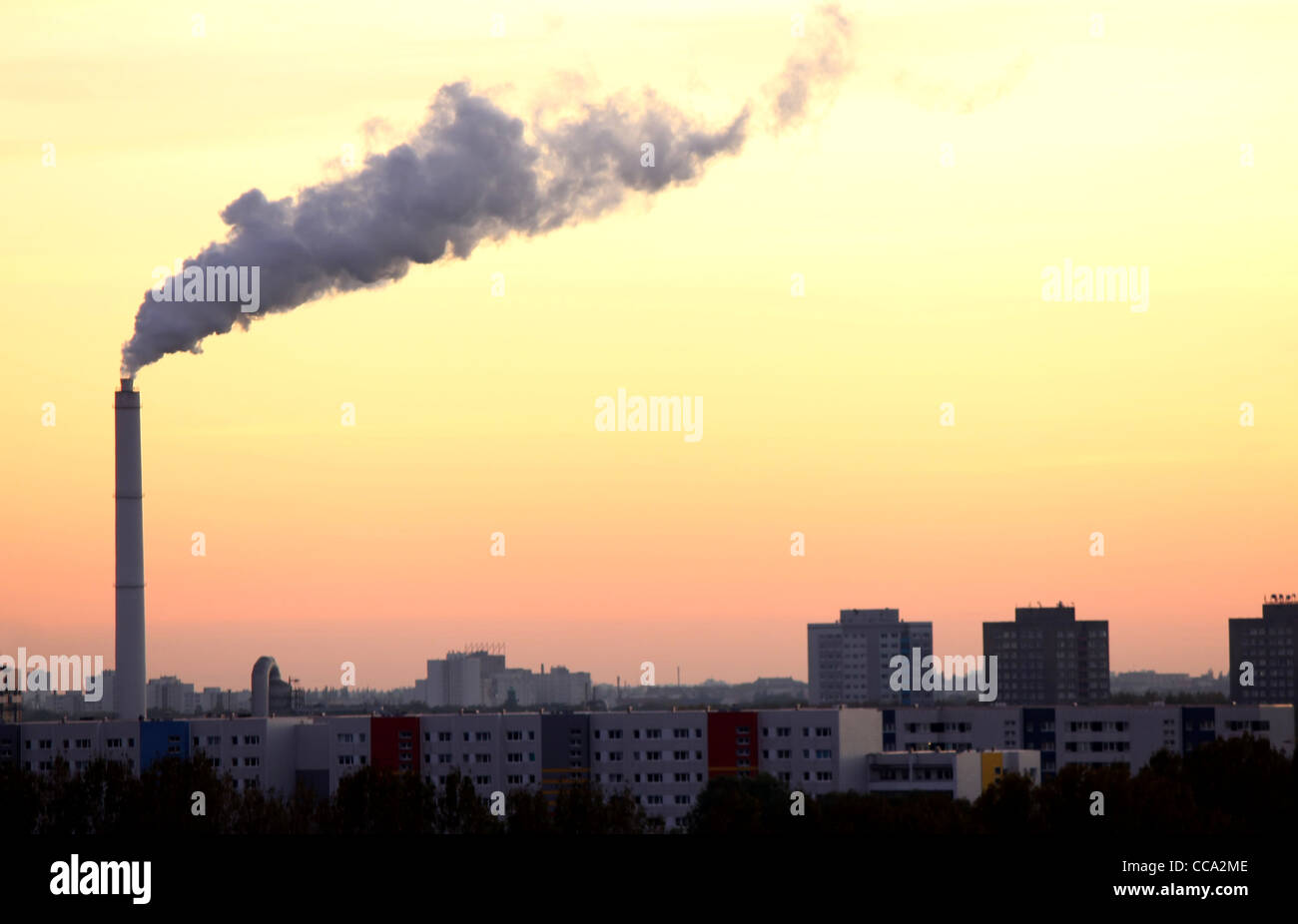 Smoking Chimney at Dust Stock Photo - Alamy