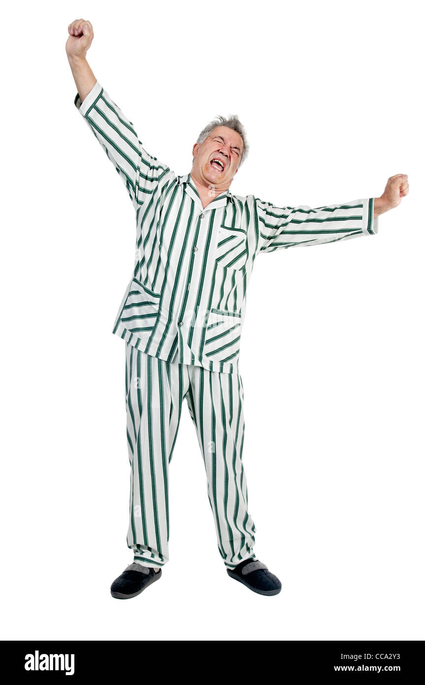 Mature man in pajamas Cut Out Stock Images & Pictures - Alamy