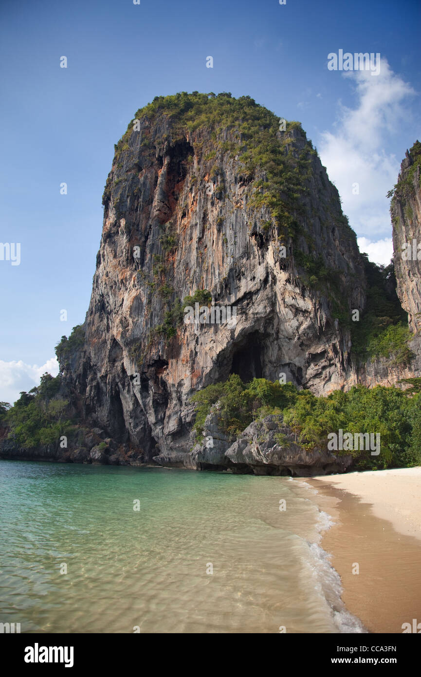 Limestone Rock Formations at Ao Phra Nang Andaman sea Thailand Stock ...