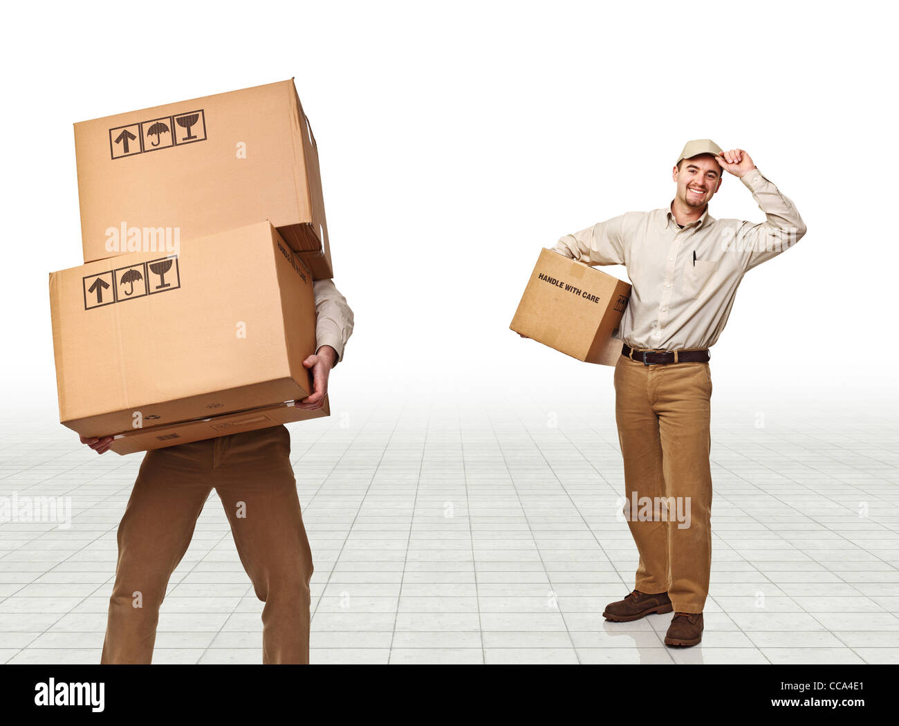 friendly delivery man at work Stock Photo - Alamy