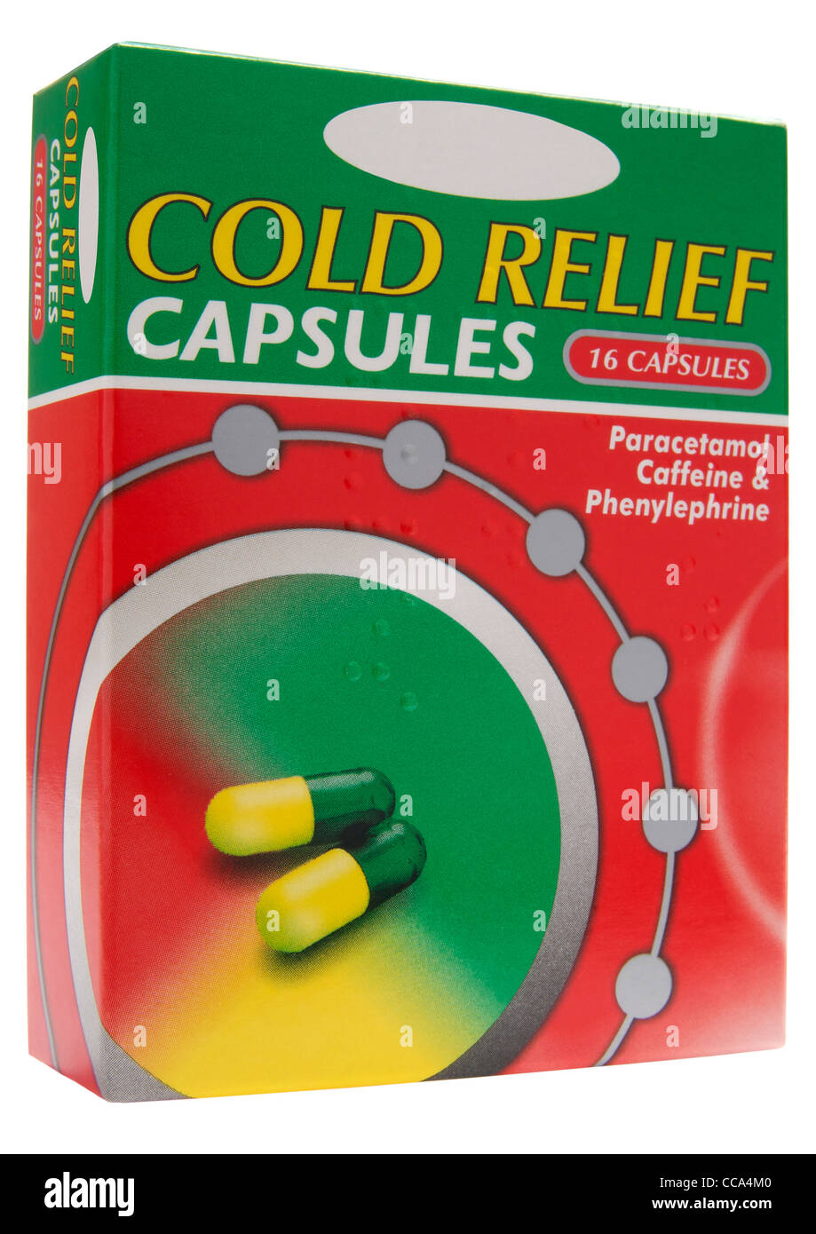Box of cold relief capsules on white background Stock Photo - Alamy