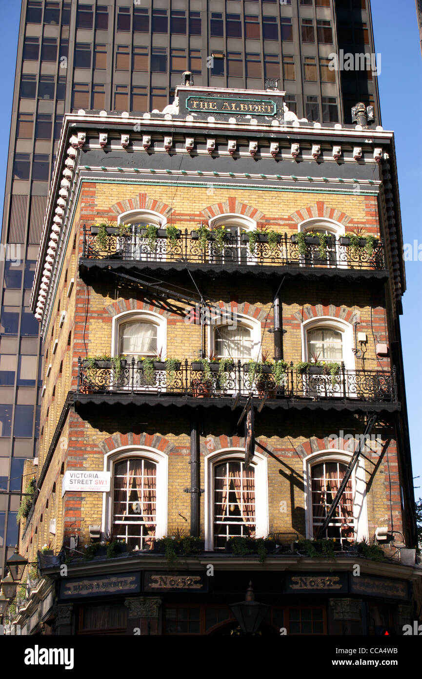 'The Albert', Victorian pub, Victoria Street, London, with a modern ...