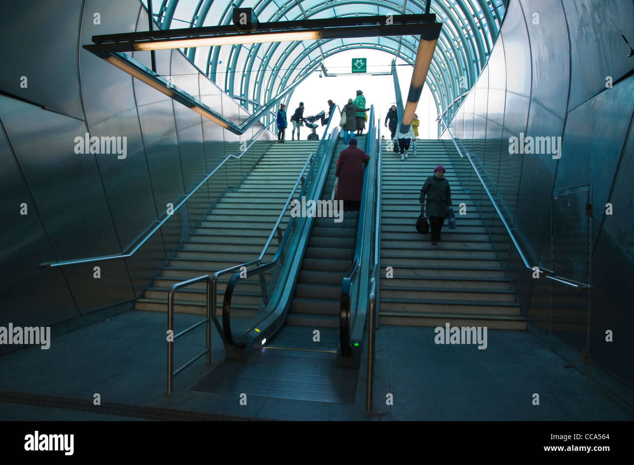 Renovated Hradcanska metro station Prague Czech Republic Europe Stock ...