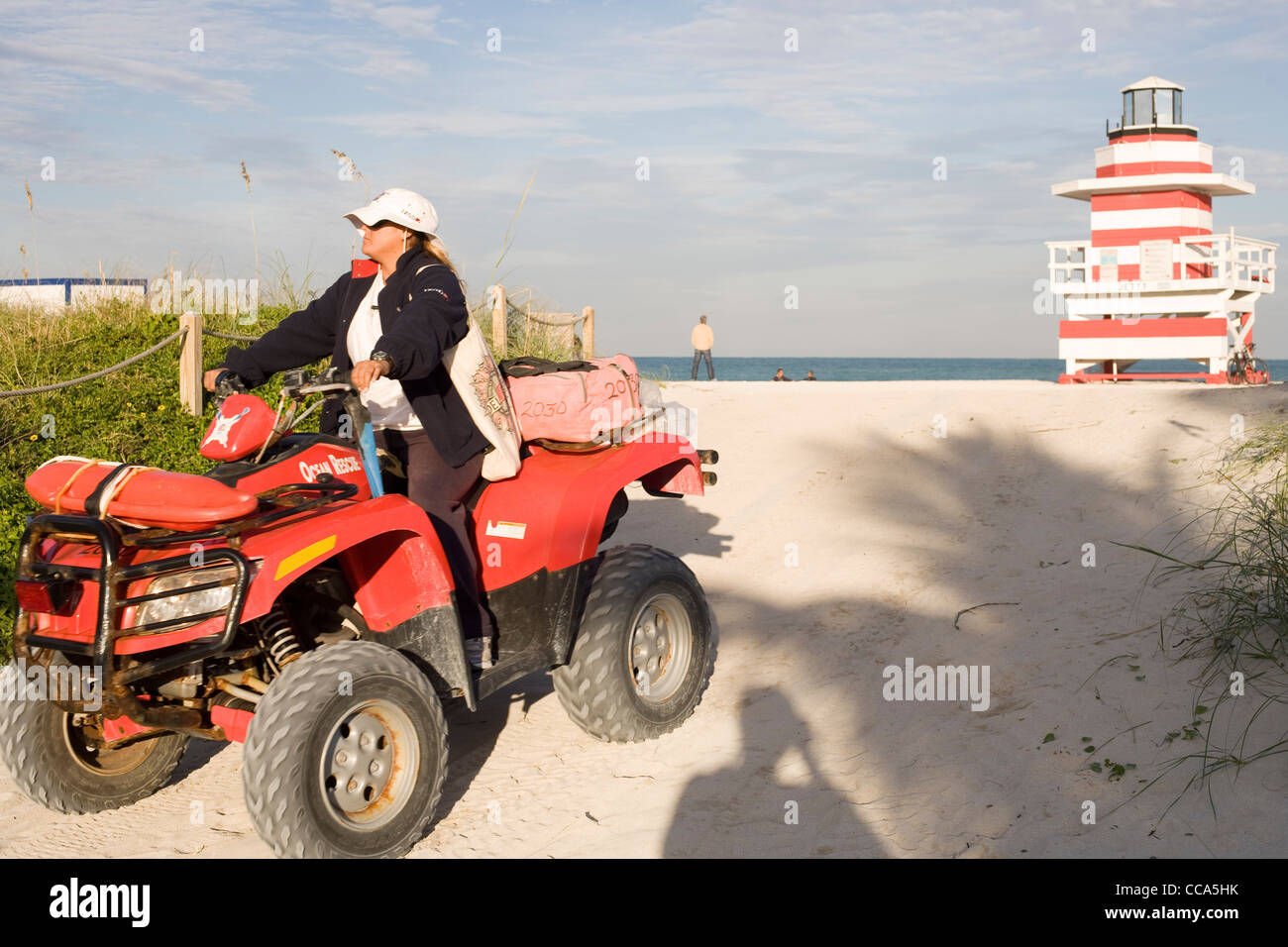 Lifeguard on a dune buggy Stock Photo - Alamy