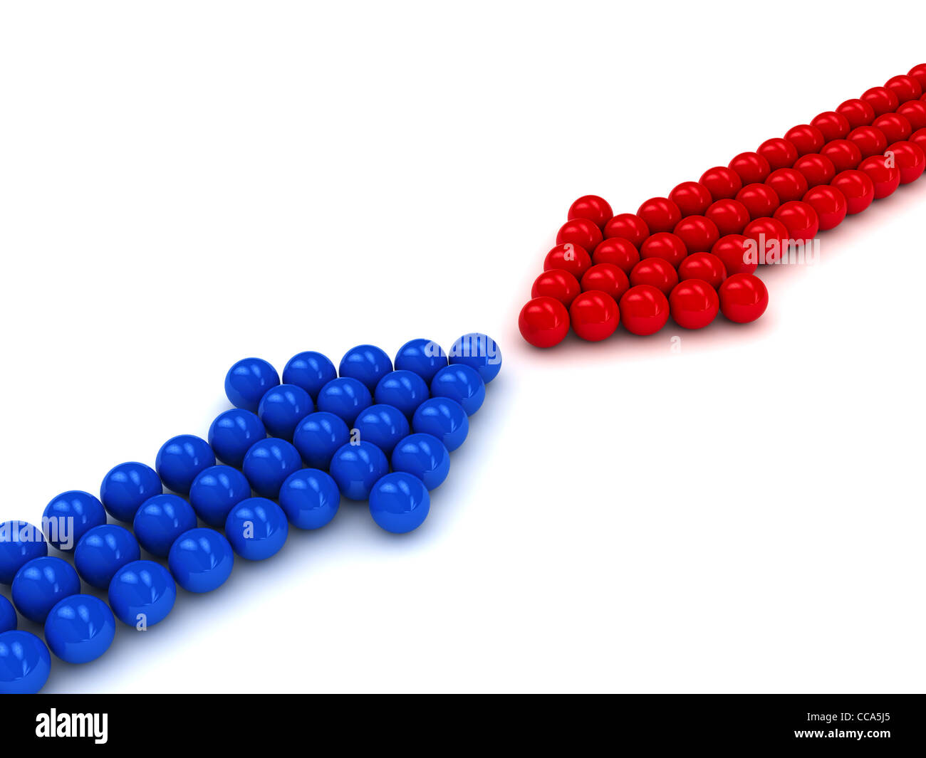 Opposition concept over white background. computer generated image ...