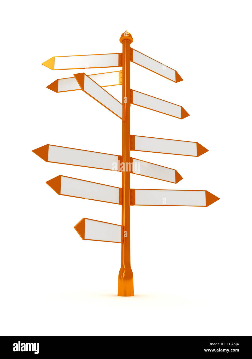 Directions signs over white background. computer generated image Stock ...