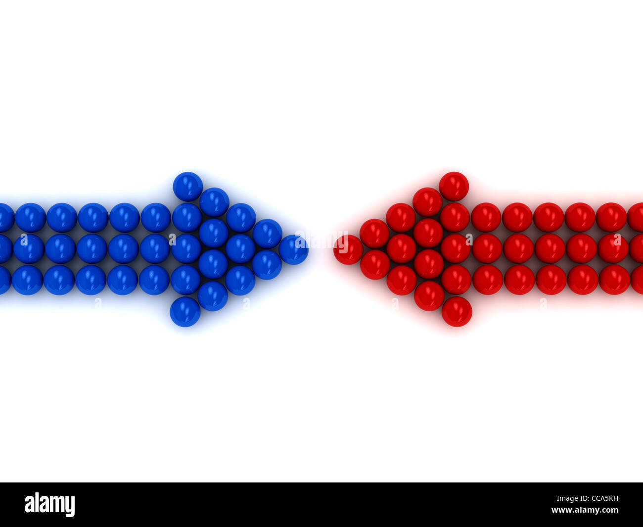 Opposition concept over white background. computer generated image ...