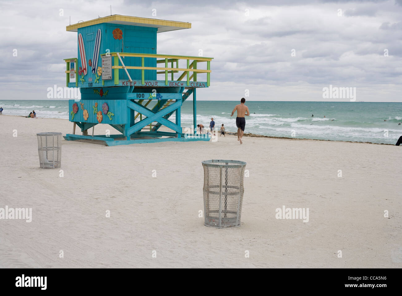Art Deco lifeguard station Miami South Beach Stock Photo - Alamy