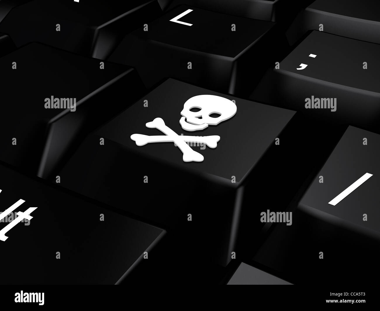 Keyboard with skull and bones. 3d rendered image Stock Photo - Alamy