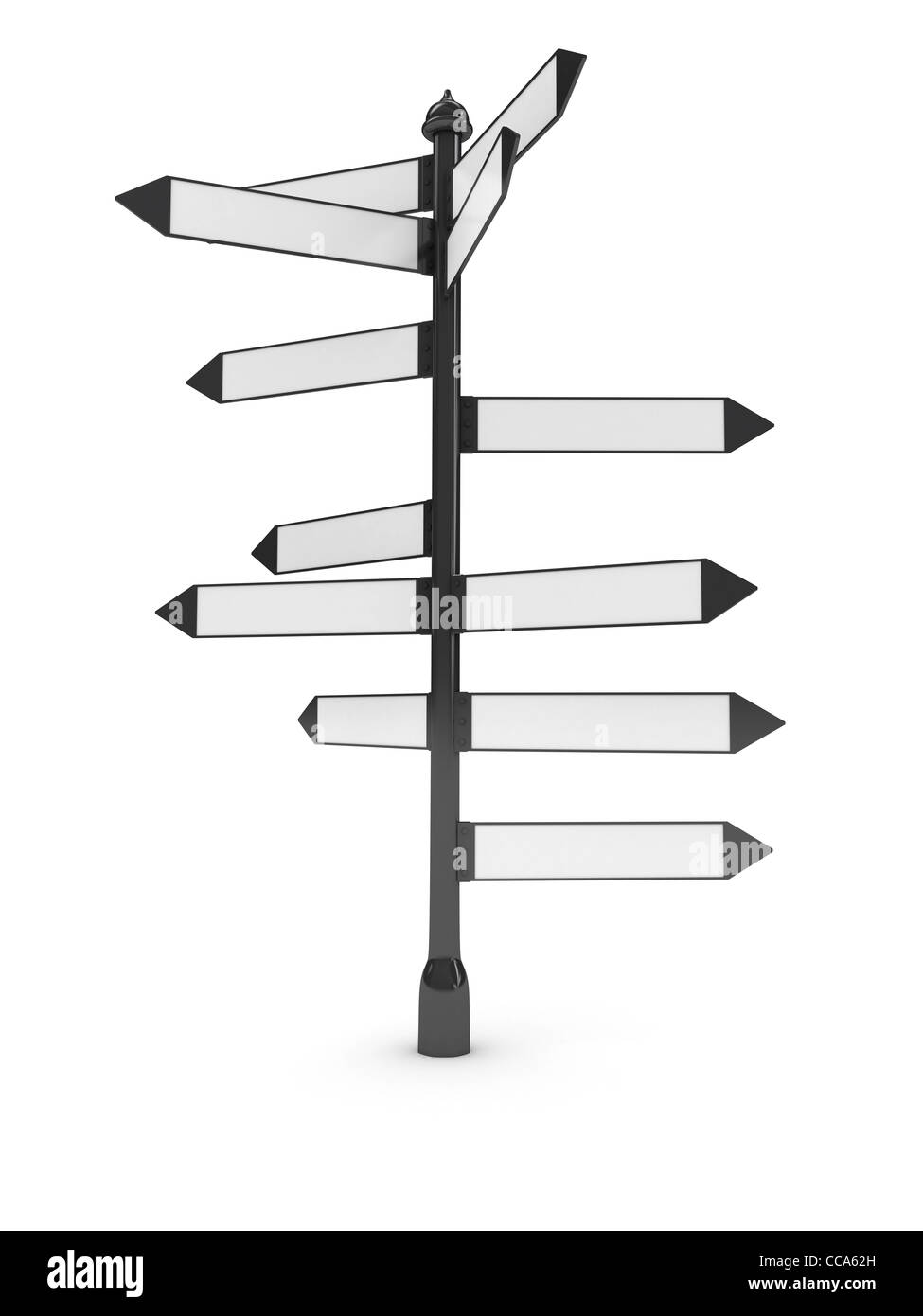 Directions signs over white background. computer generated image Stock ...