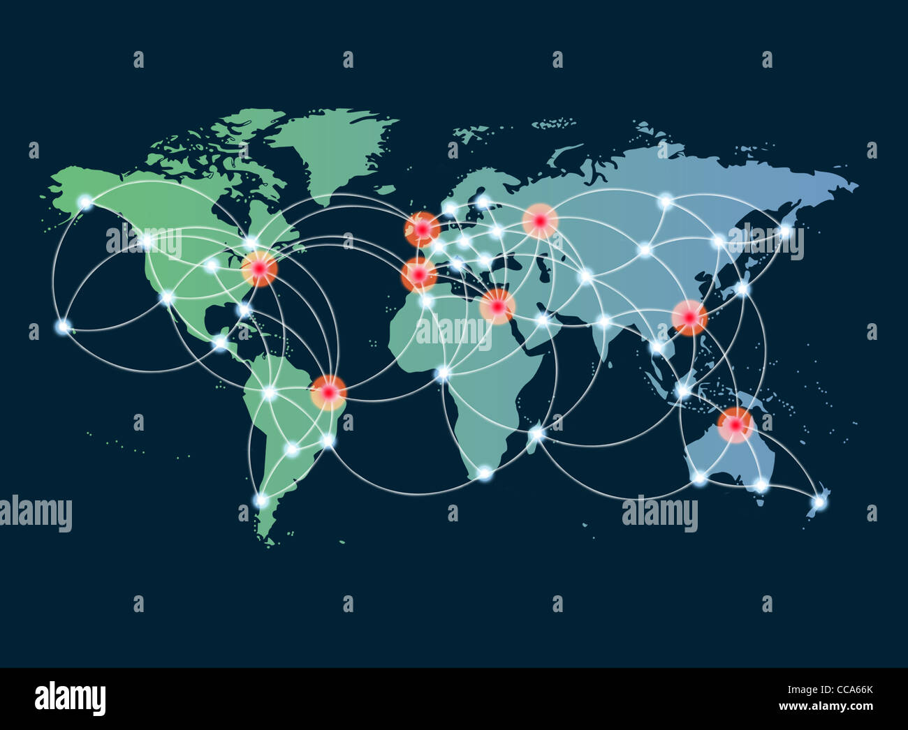 Global networking symbol of international comunication featuring a ...