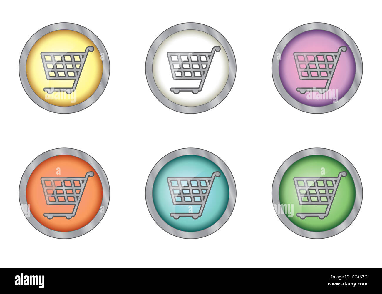 set of buttons with shopping cart icon Stock Photo - Alamy