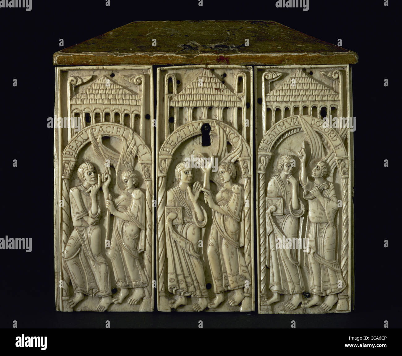 Coffer of the Beatitudes. 1063. Ivory plaques depicting the Beatitudes ...