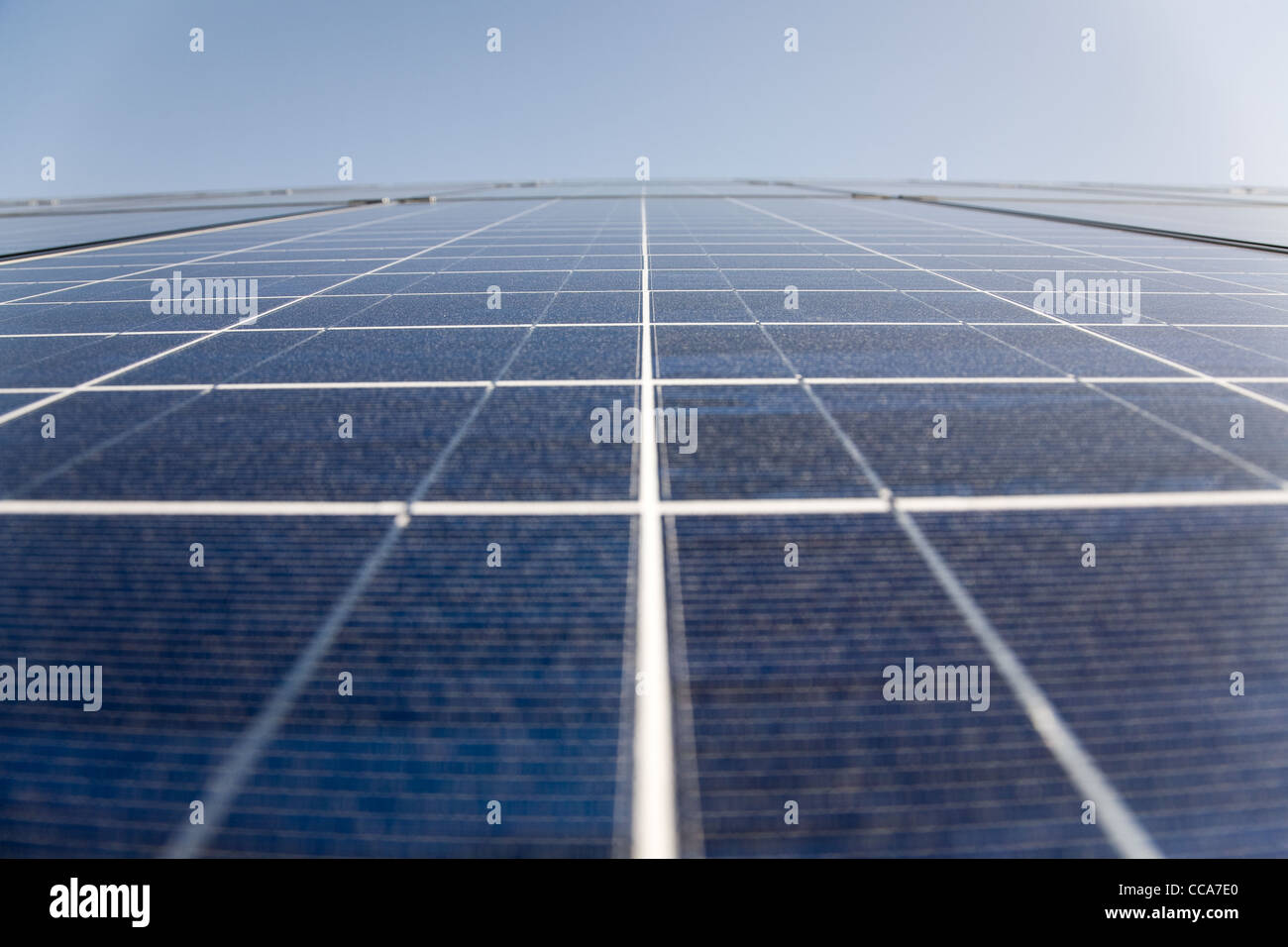 Line of solar power plant panels and clouds Stock Photo - Alamy