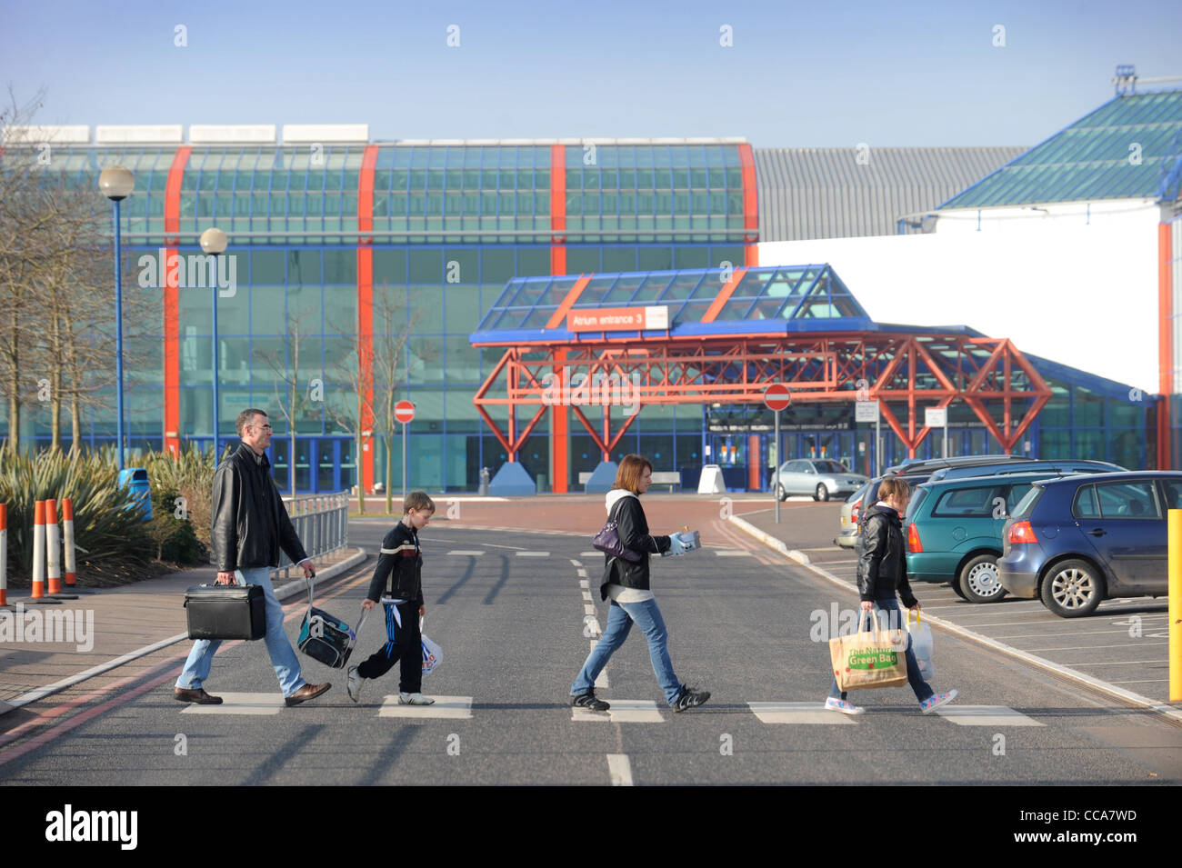 A family arrive at the NEC near Birmingham for an exhibition of ...