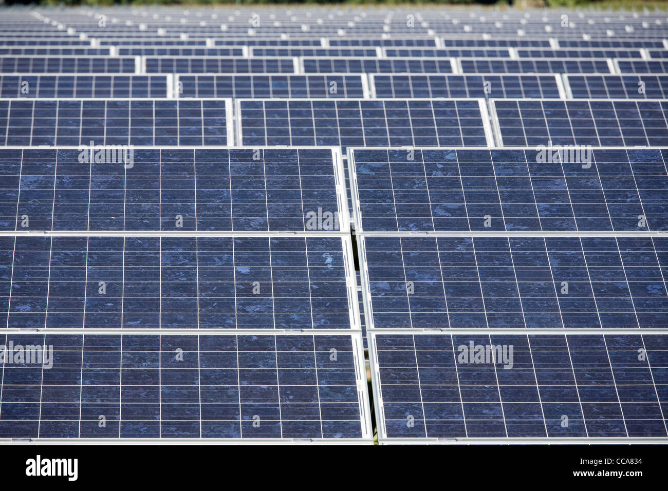 Line of solar power plant panels Stock Photo - Alamy