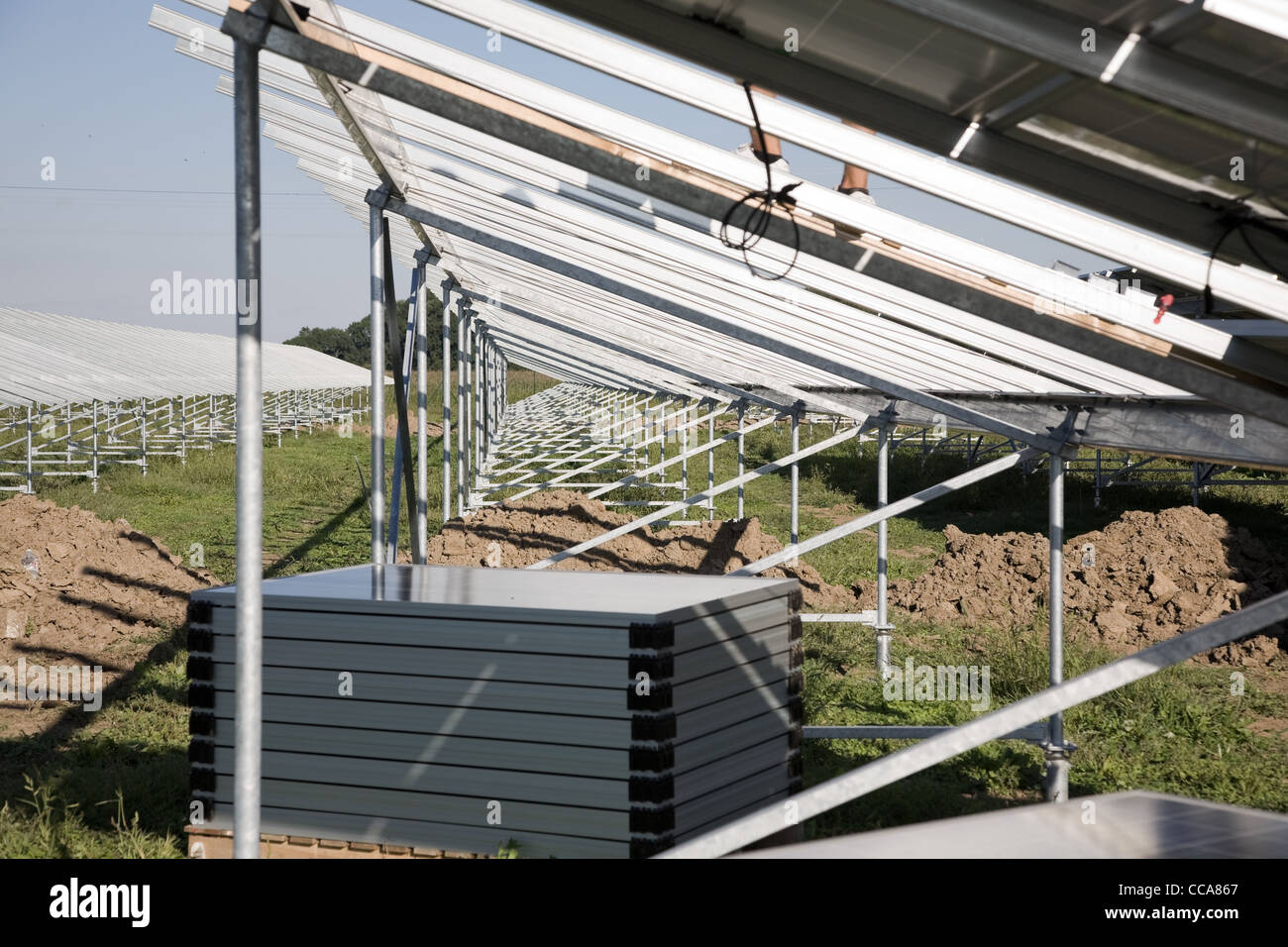 Building up solar power plant Stock Photo - Alamy