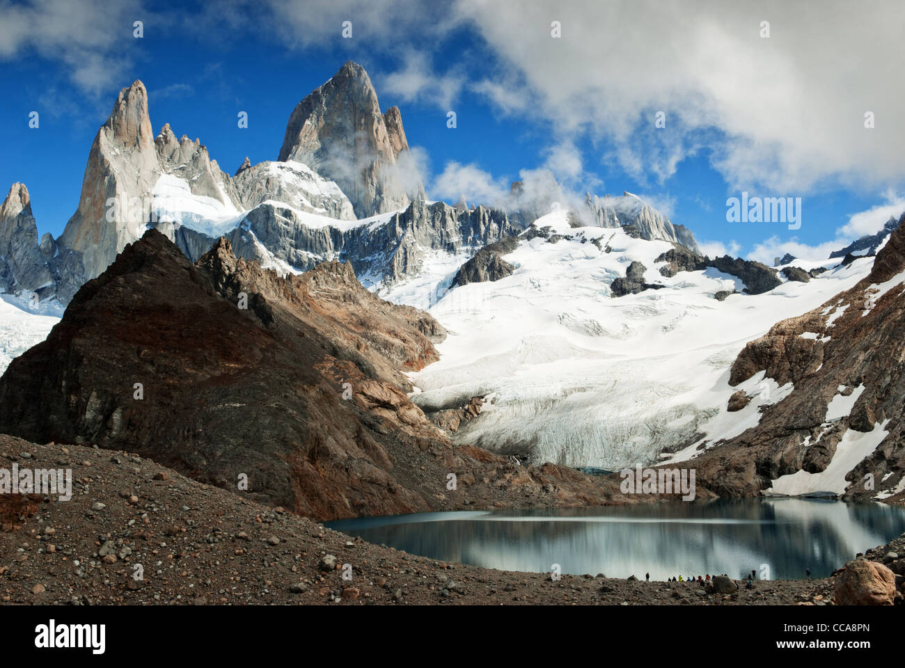 Day trek up to views of mount Fitz Roy Stock Photo - Alamy