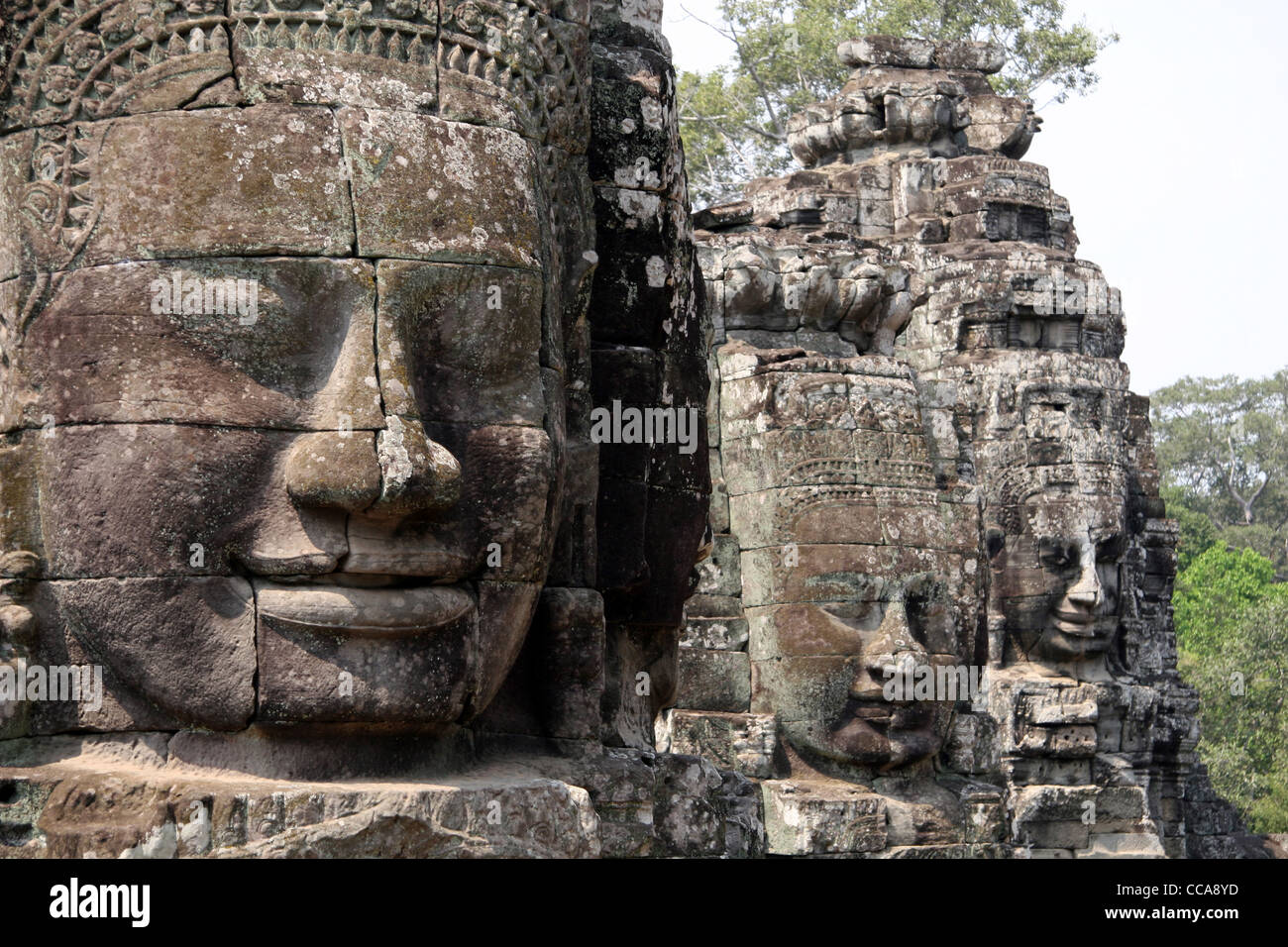 Bayon Faces at. Angkor Thom, Cambodia Stock Photo - Alamy