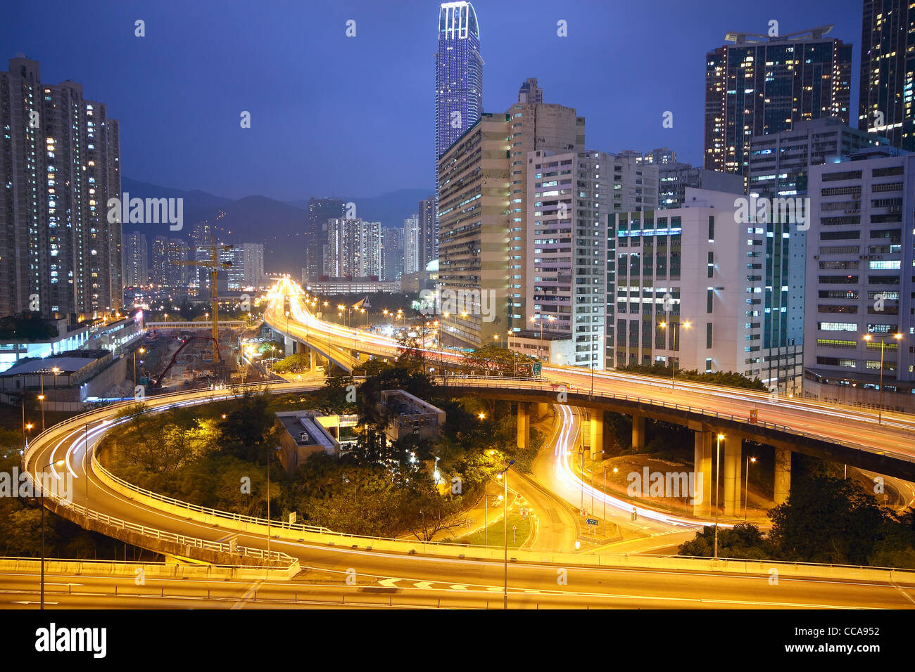 traffic bridge at night Stock Photo - Alamy