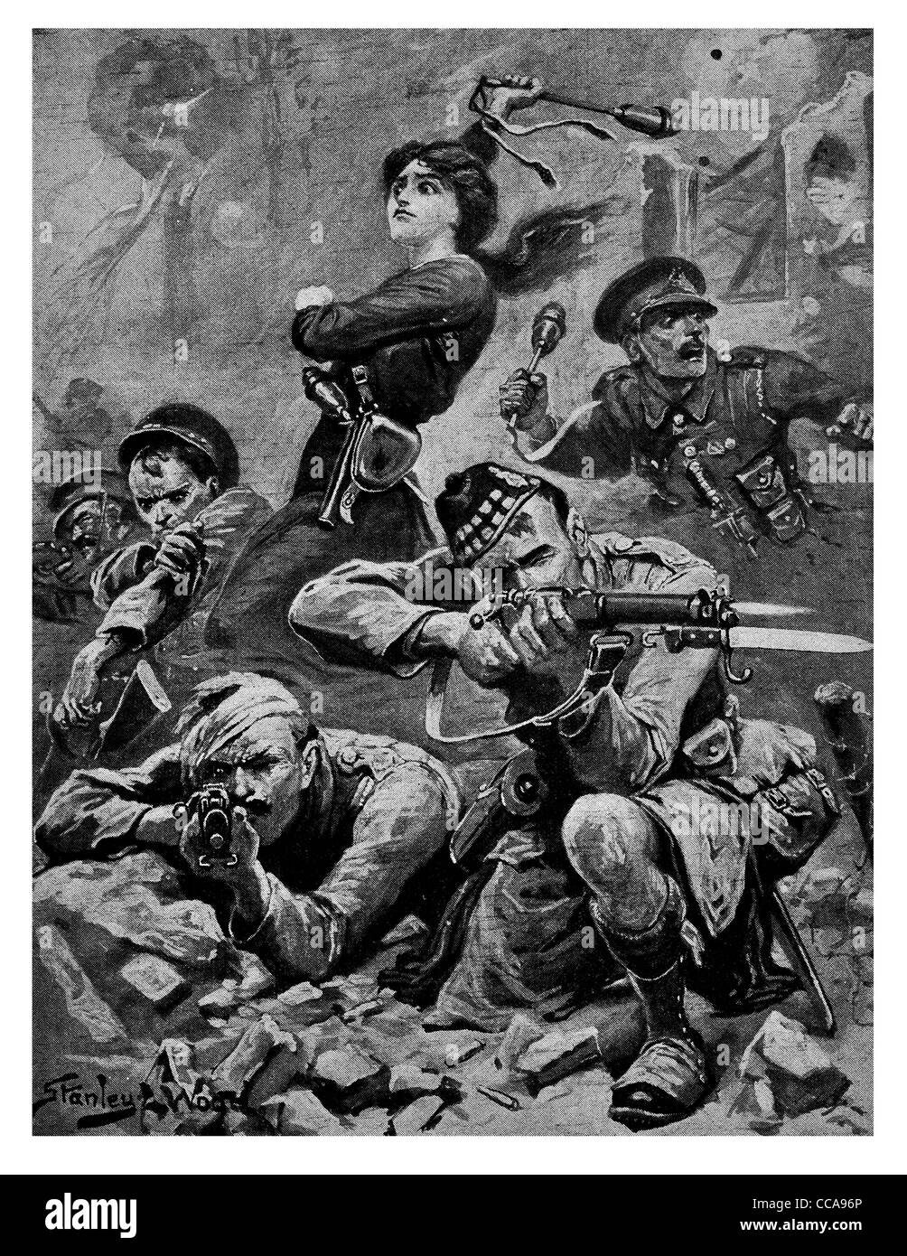 1915 Joan of Arc heroine of Loos killed 5 Germans with revolver hand ...