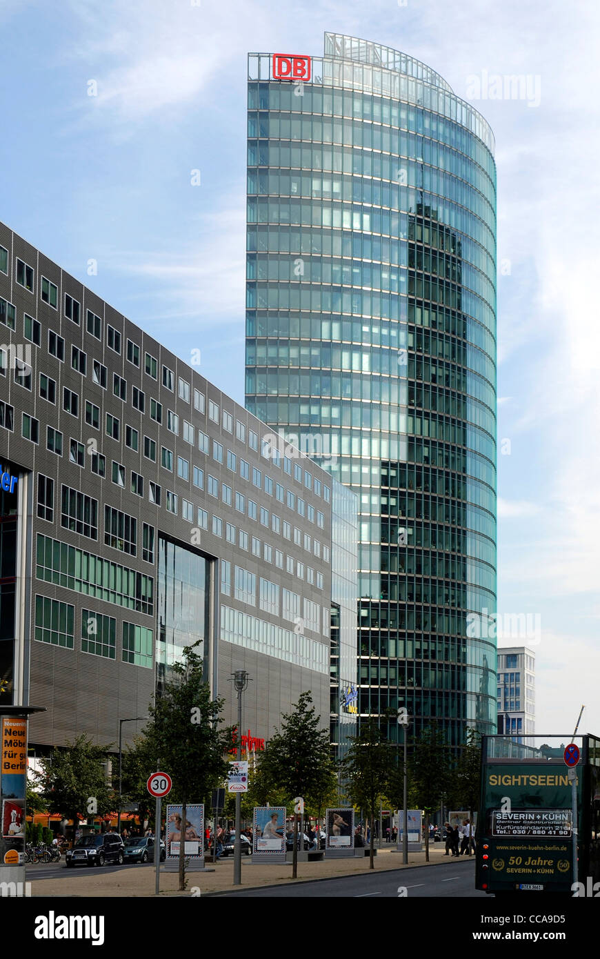 Head office of the German railway at Potsdam Place in Berlin Stock ...