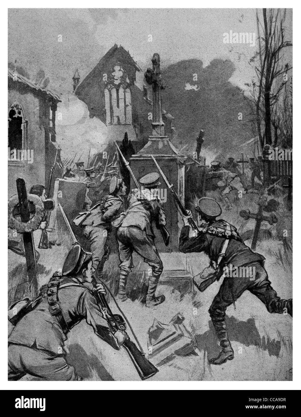 1914 Bayonet Battle Churchyard Arras French German graveyard cemetery ...