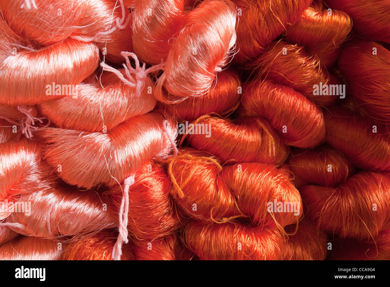 Close-up of yarn colored by nature colors ready for sale Stock Photo ...