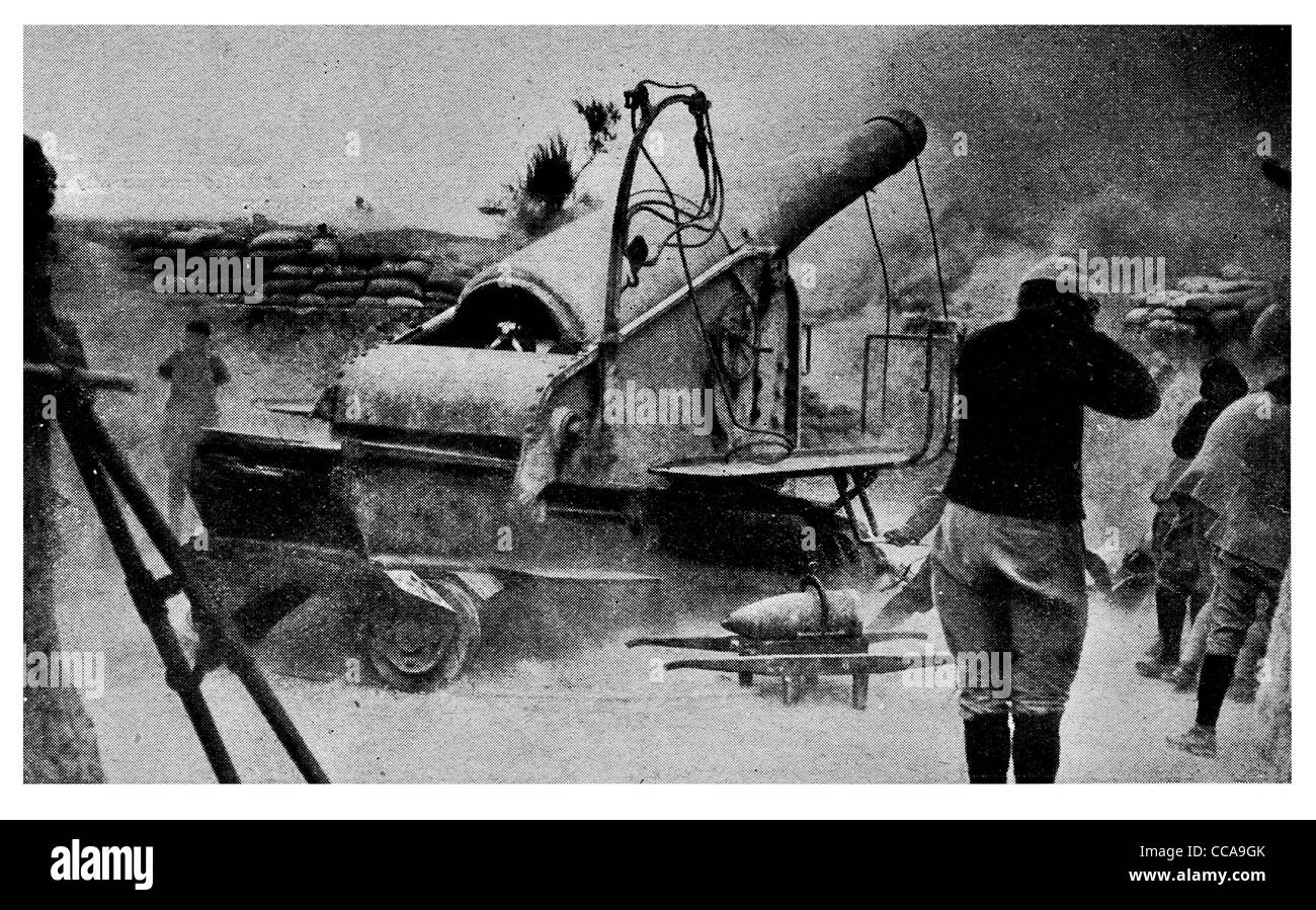 1916 French 9.2 inch siege howitzer firing Turks gun Weary Willie ...