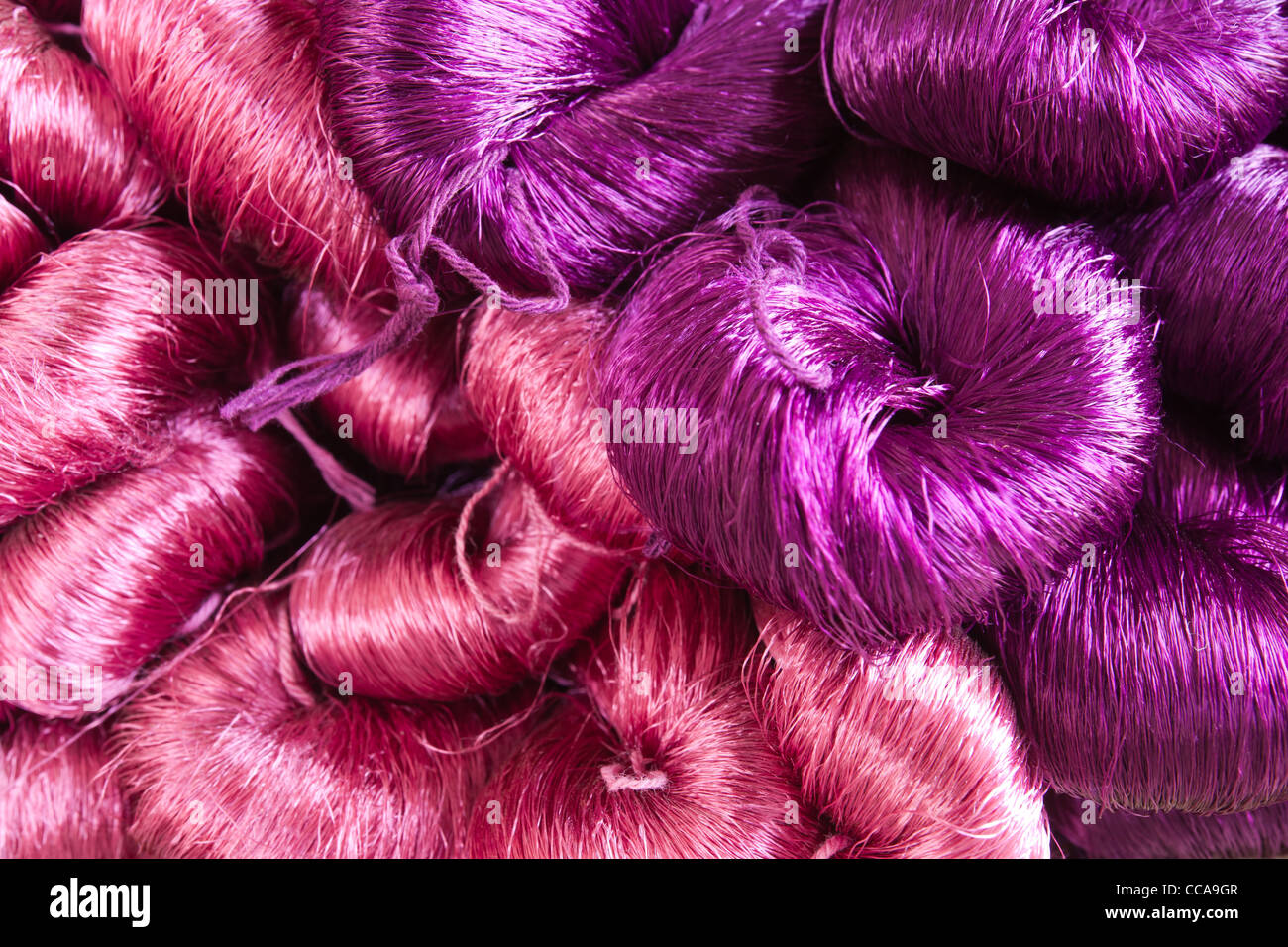 Close-up of yarn colored by nature colors ready for sale Stock Photo ...