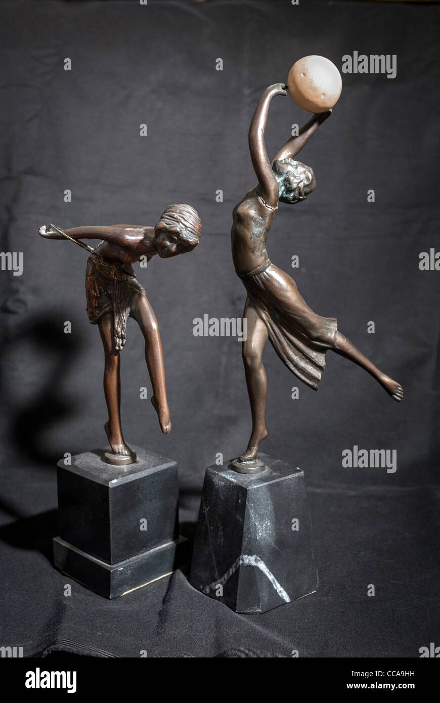 Antique art deco bronze figures of dancers Stock Photo - Alamy