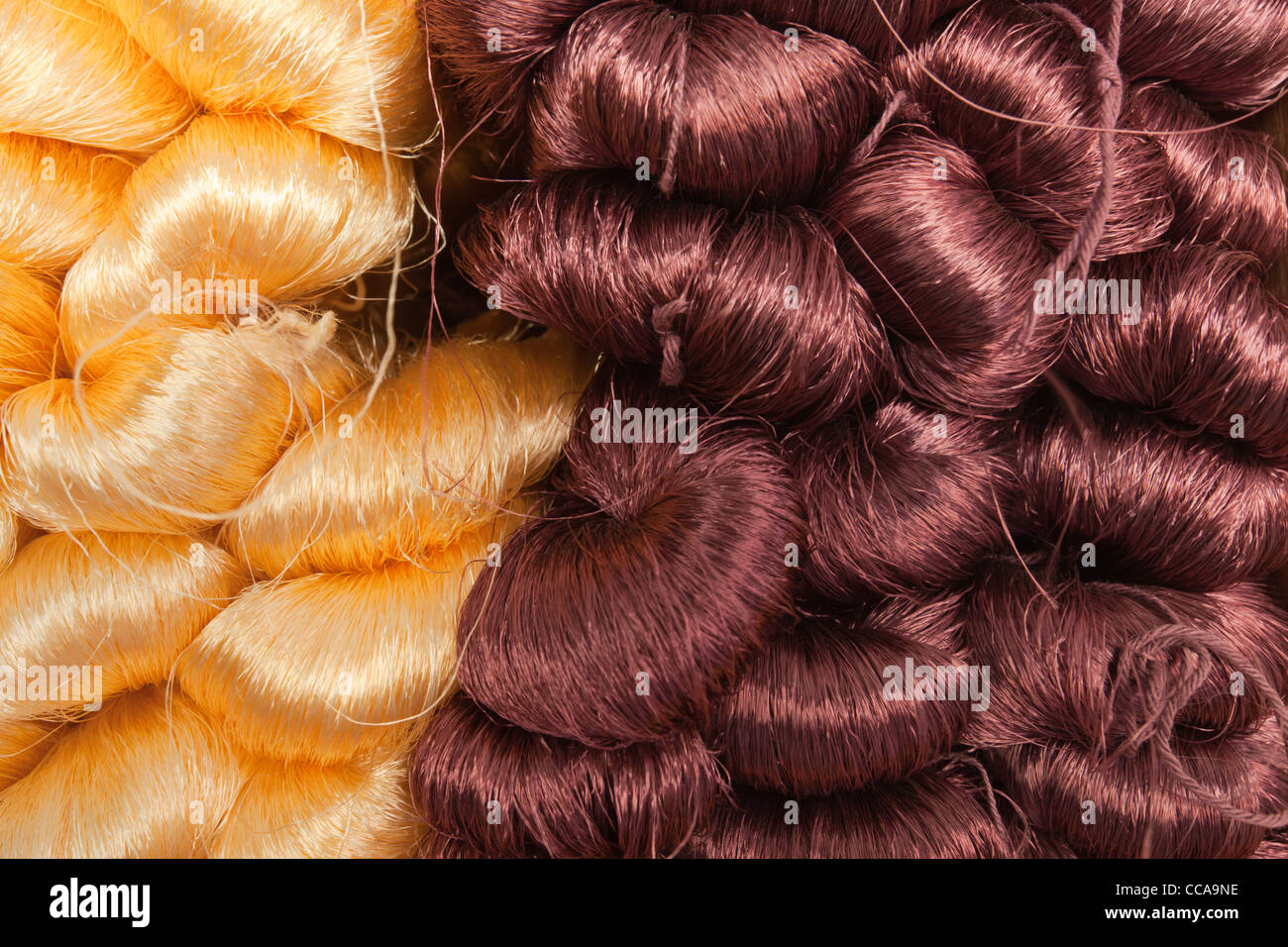 Close-up of yarn colored by nature colors ready for sale Stock Photo ...