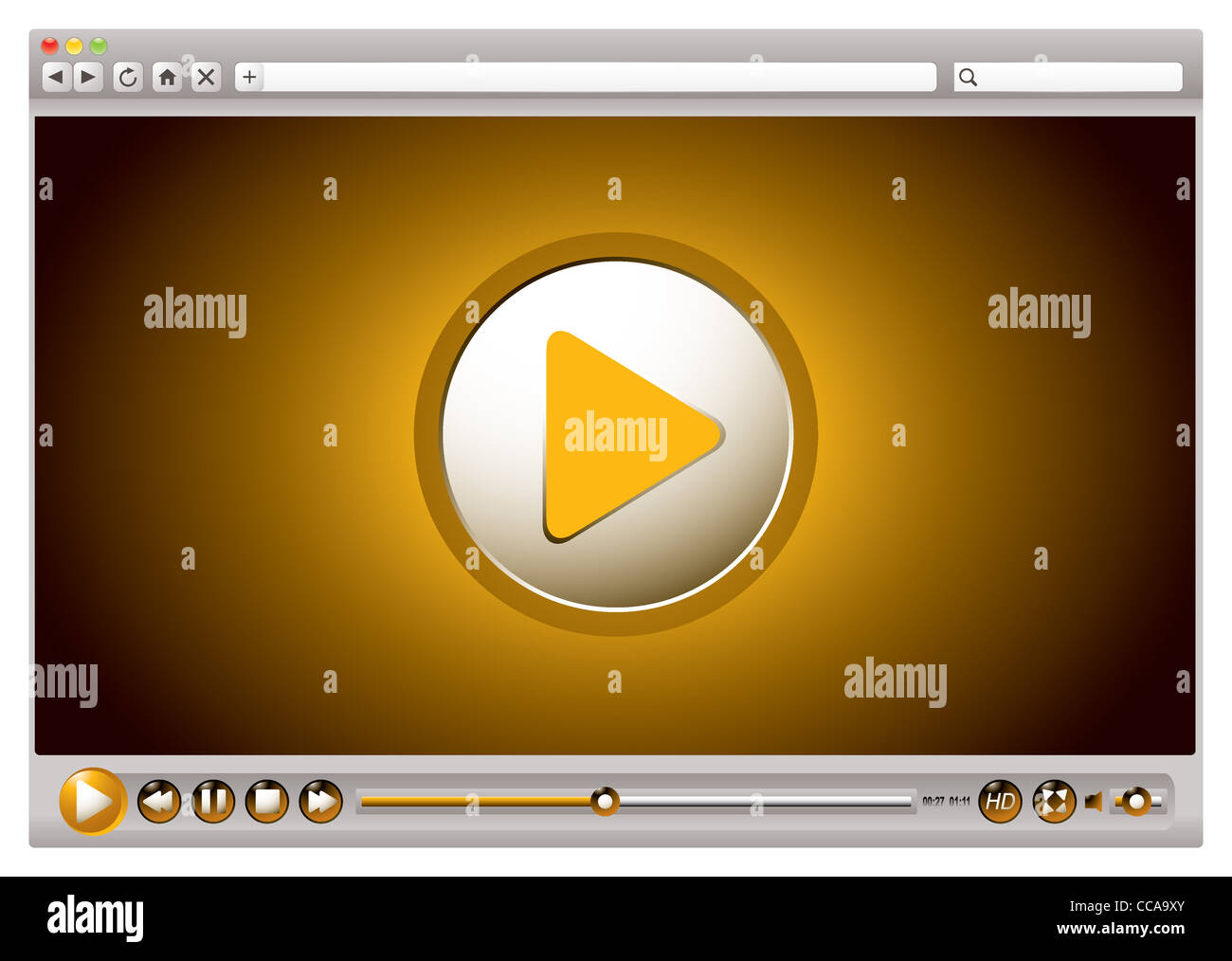 Internet browsers with video controls and play back interface Stock ...