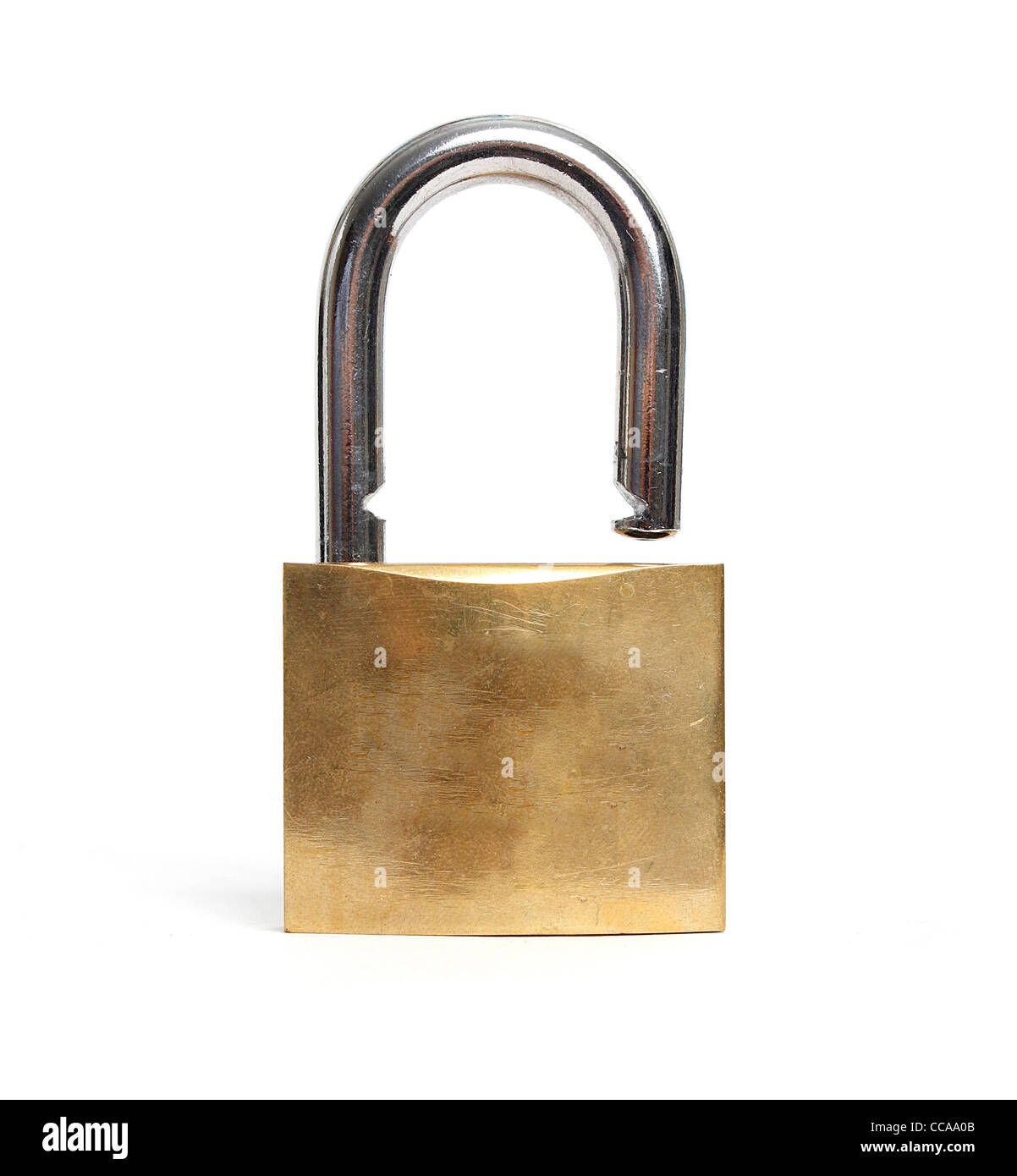 An unlocked lock on white Stock Photo - Alamy