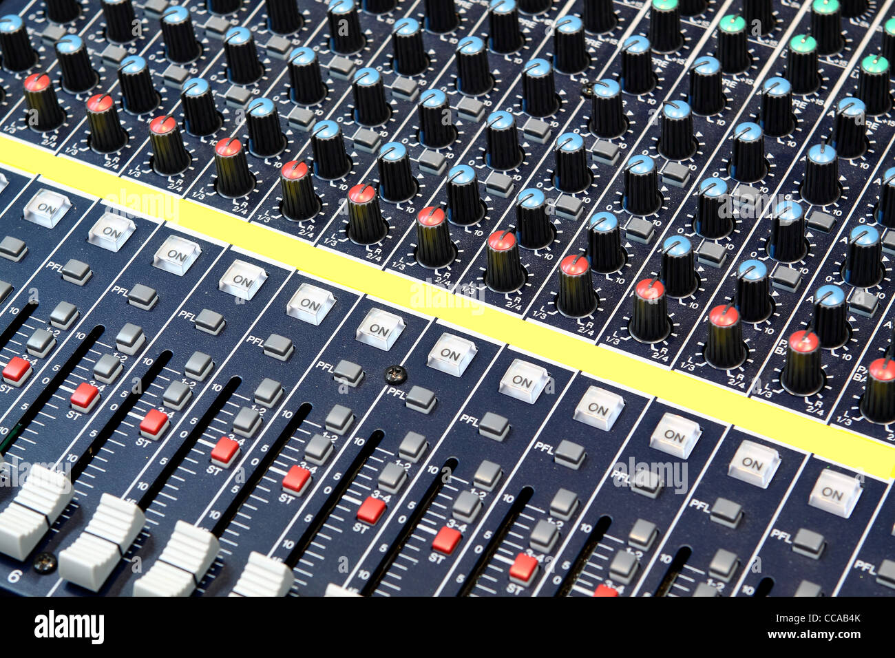 buttons equipment in audio recording studio Stock Photo - Alamy