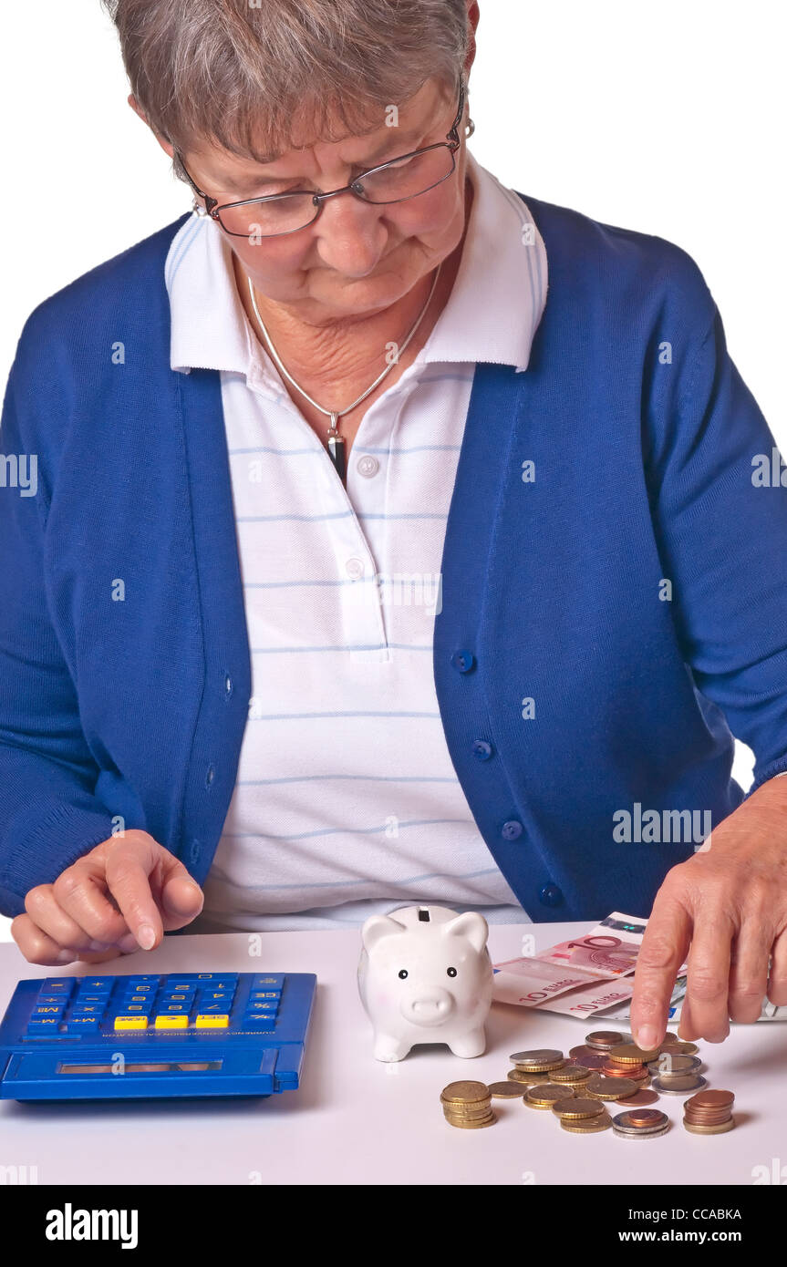 pensioner counting cash retirement Stock Photo - Alamy