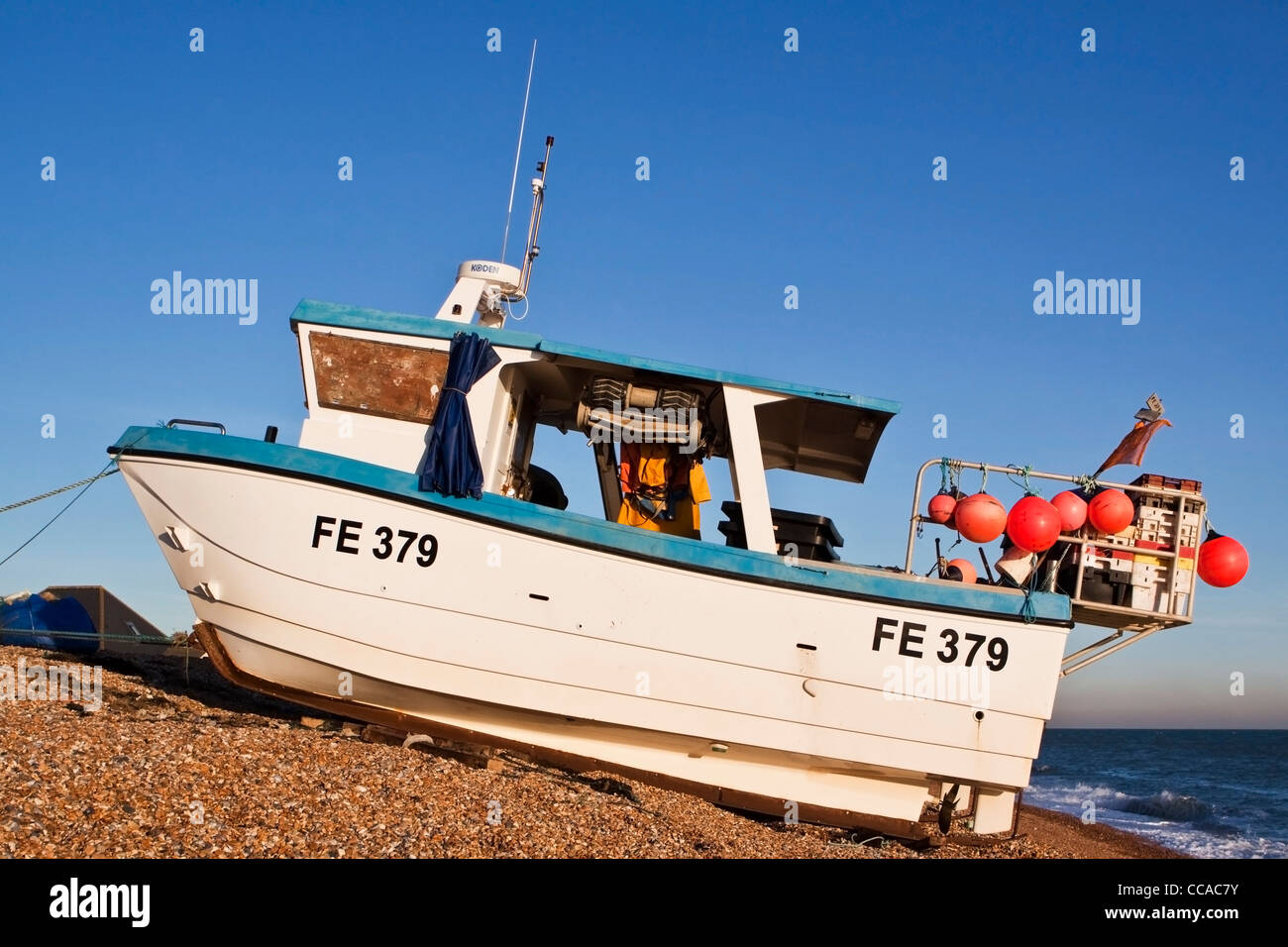 Beached Traditional Fishing Boat on Hythe Beach Stock Photo - Alamy
