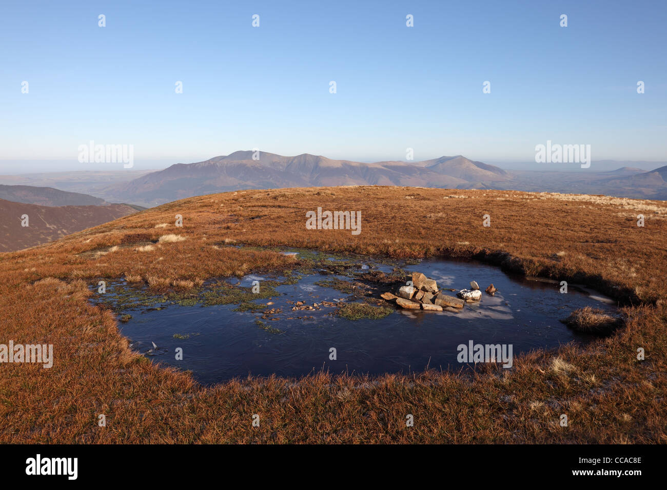 The Summit of Sail and the View NW to the Mountains of Skiddaw and ...