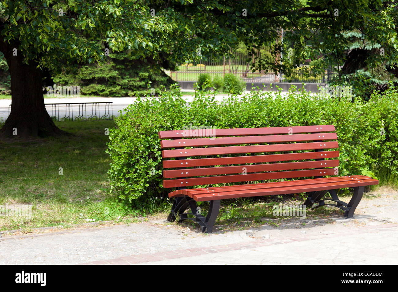 A bench in the park Stock Photo - Alamy