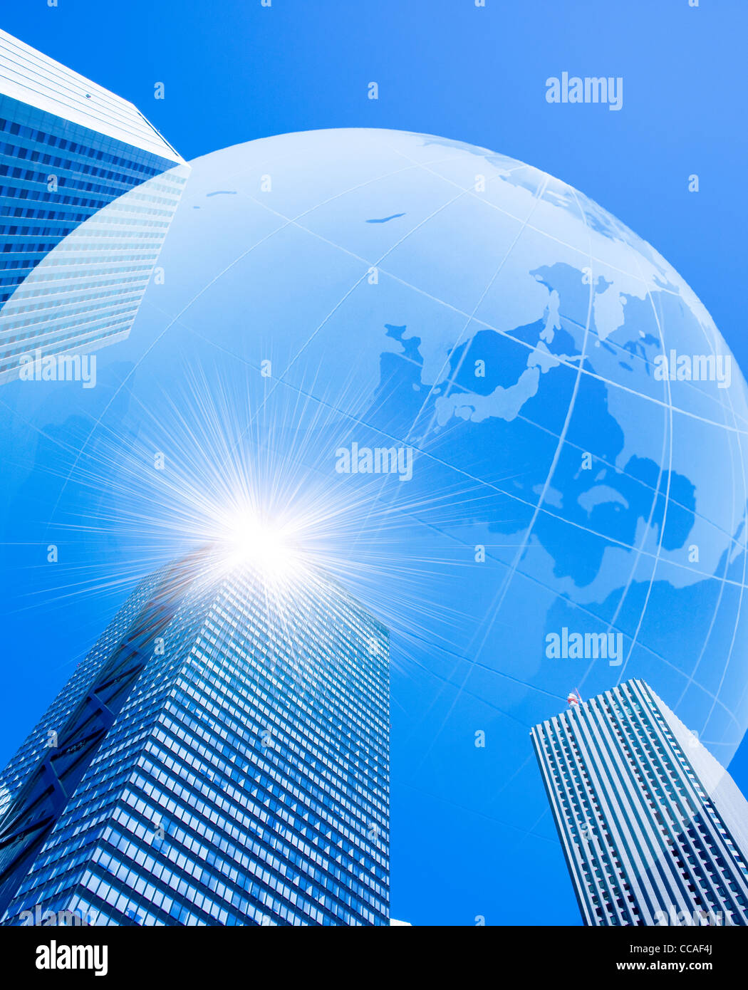 Blobe and Skyscraper Stock Photo - Alamy