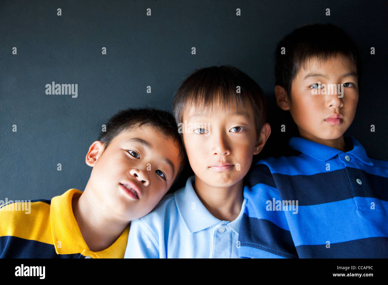 Portrait of Three Boys Stock Photo - Alamy