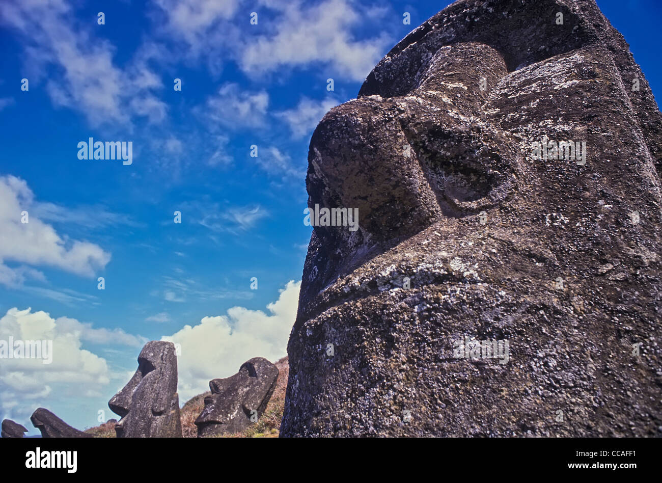 The mysterious stone statues of Easter Island Stock Photo - Alamy