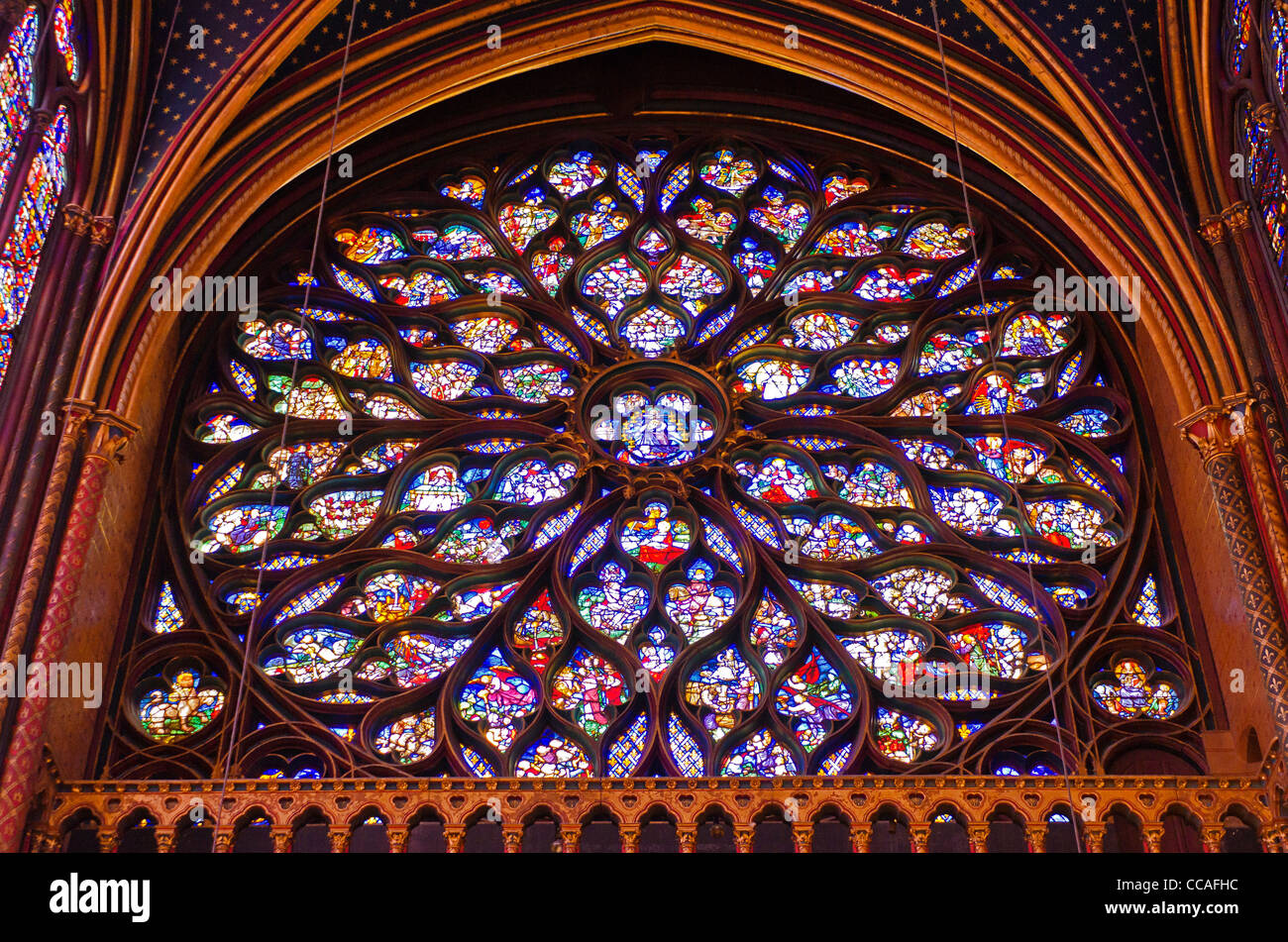Stained glass windows in Sainte-Chapelle Chapel, Paris, France Stock ...