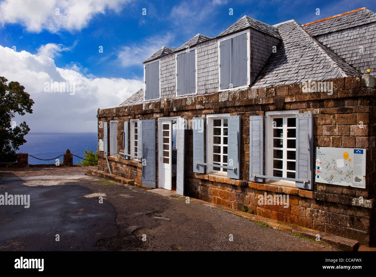 Historic lookout building at Shirley Heights - overlooking the English ...