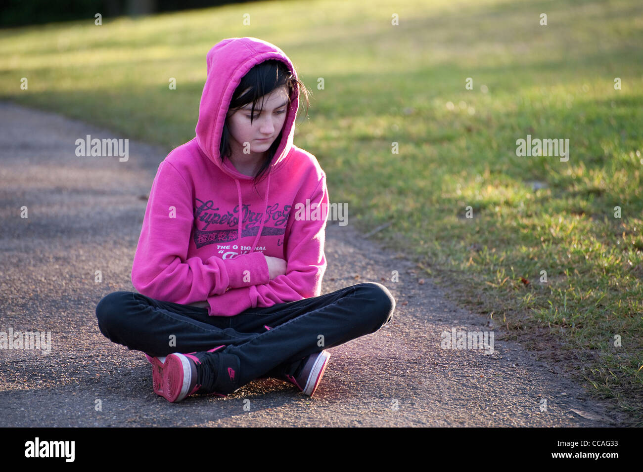 depressed young female girl Stock Photo - Alamy