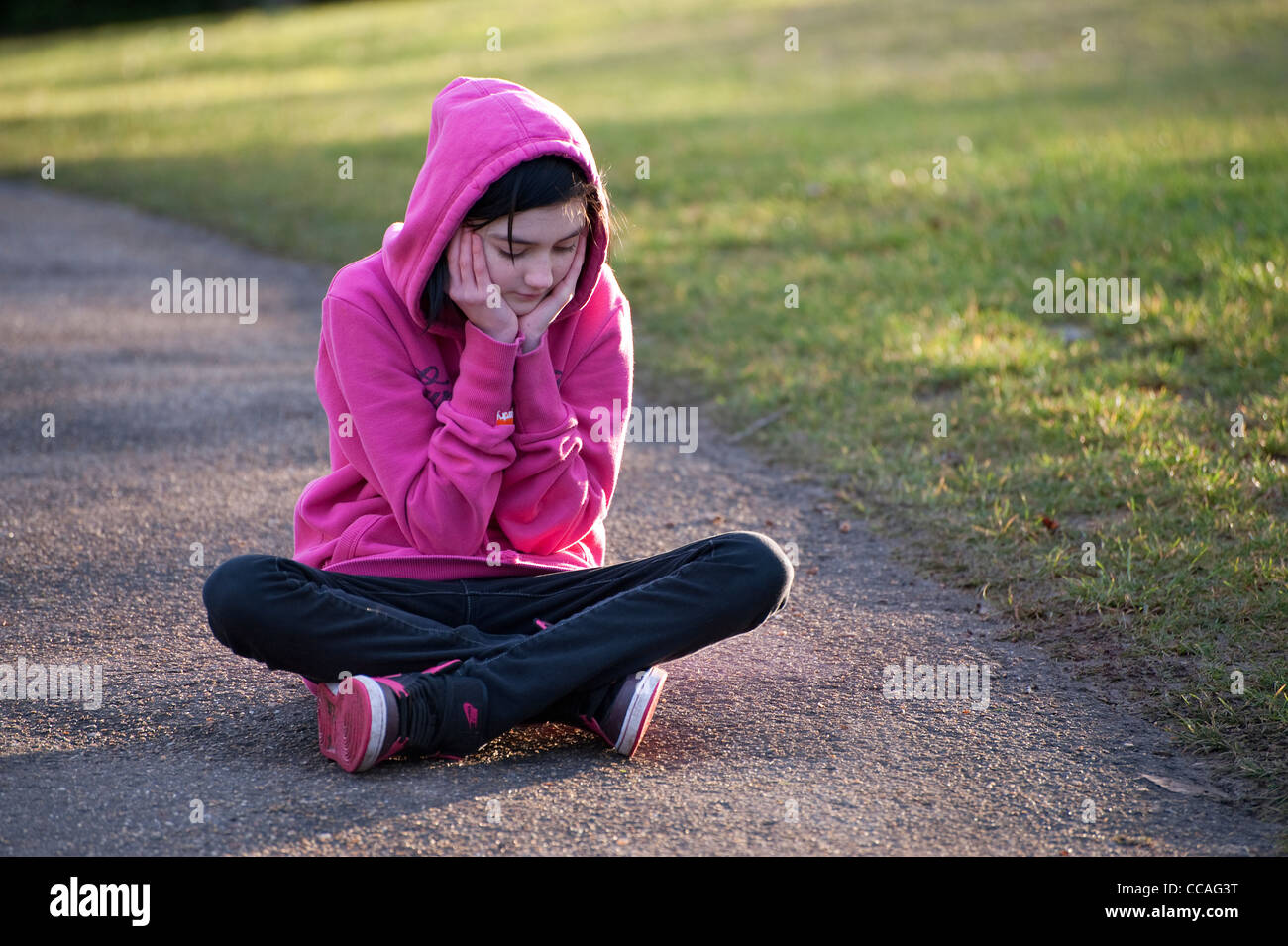 depressed young female girl Stock Photo - Alamy